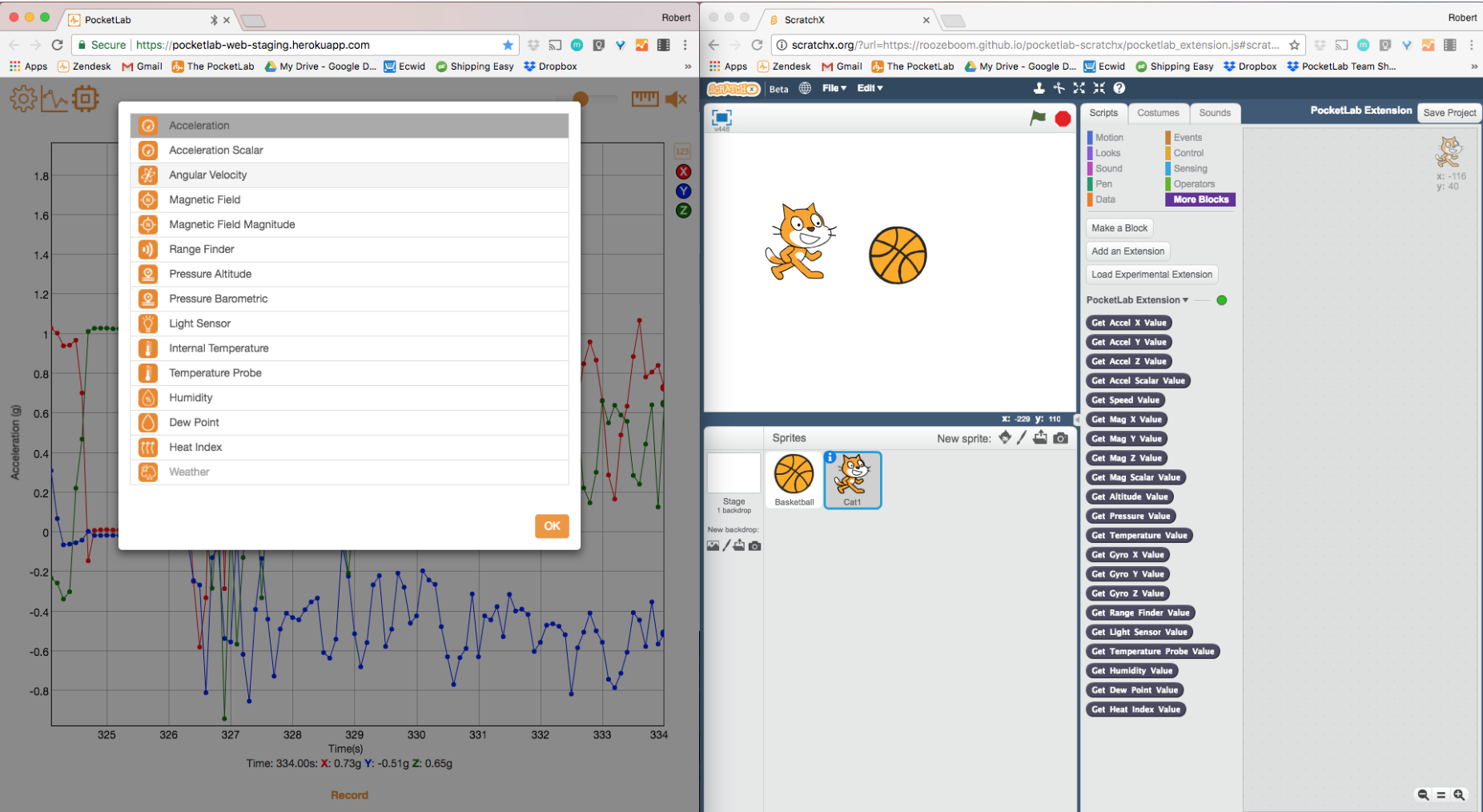 Using Scratch with PocketLab | PocketLab